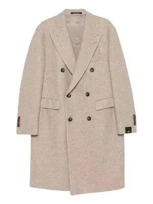 Tagliatore Double-breasted Herringbone Overcoat - Neutrals