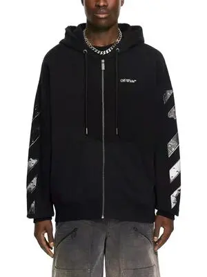 Off-White Arrow Zip-Up Hoodie Black