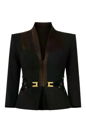 ELISABETTA FRANCHI V-Neck Blazer With Corset Detail