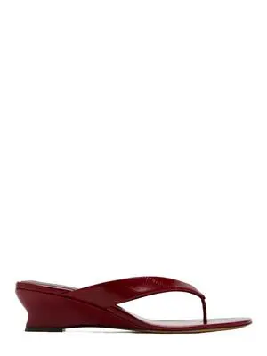 Le Monde Beryl Leather Wedge Sandals - Red