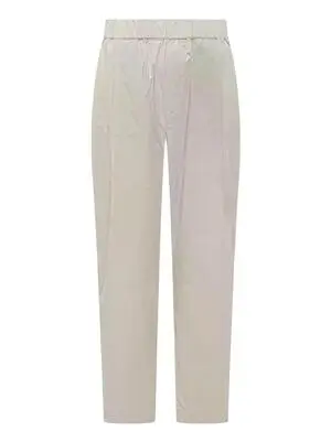 A PAPER KID Logo-patch Trousers - Neutrals