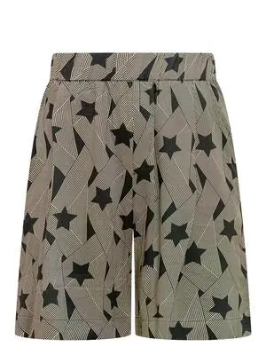 A PAPER KID Star-print Bermuda Shorts - Black