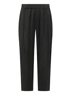 A PAPER KID Logo-patch Trousers - Black
