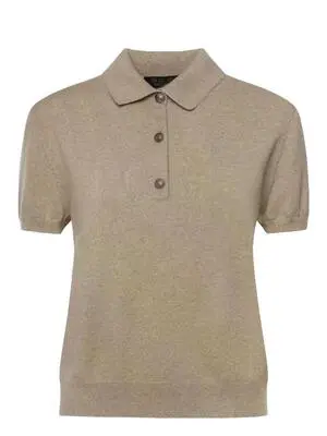 Loro Piana Buttoned Polo Top - Neutrals