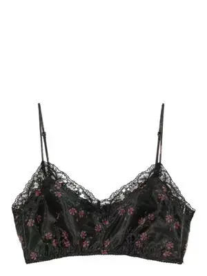 Simone Rocha Floral-lace Crop Top - Black