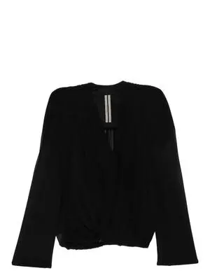 Rick Owens Draped V-neck Jacket - Black