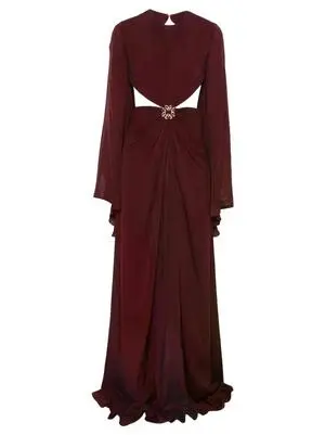 Elie Saab Cut-out Embellished Maxi Dress - Red