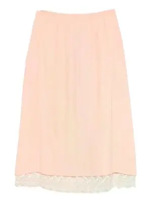 Simone Rocha Midi Skirt With Lace Trim - Orange