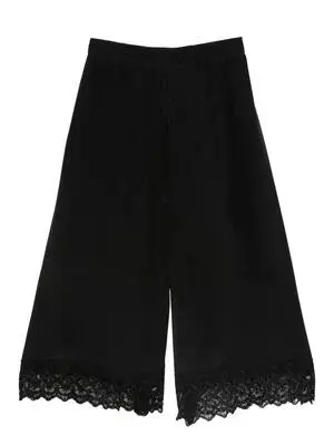 Simone Rocha Lace-trim Cropped Trousers - Black