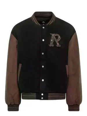 REPRESENT Varsity Logo-appliqué Bomber Jacket - Black