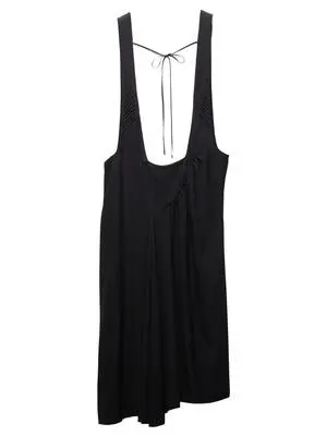 Prada Satin Sablé Dress With Suspenders - Black