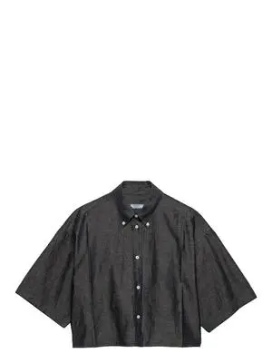 Prada Short-sleeved Chambray Shirt - Navy