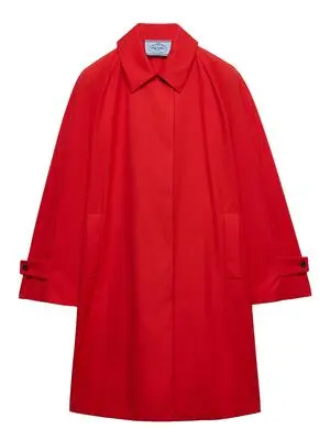 Prada Single-breasted Gabardine Coat - Red