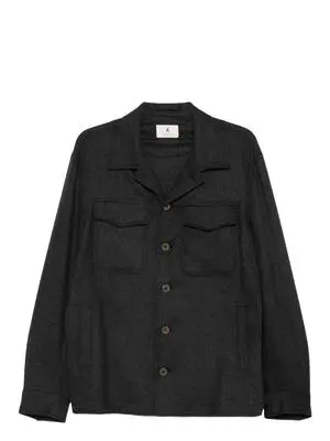 MYTHS Flap-pockets Buttoned Overshirt - Grey
