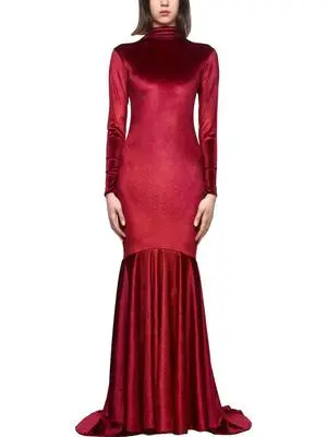 ATU BODY COUTURE Velvet Long-sleeve Maxi Dress - Red