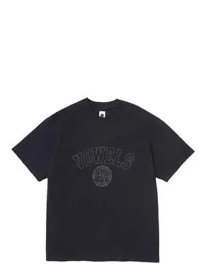 VOWELS Faded Collegiate Tee - Black