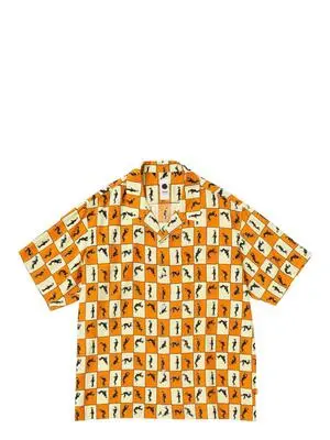 VOWELS Short Sleeve Elvis Shirt - Orange