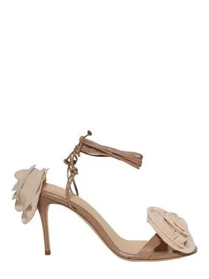 Magda Butrym Leather Flower Heels - Nude