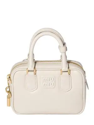 Miu Miu Arcadie Leather Top Handle Bag - Ivory