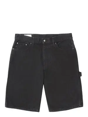 VOWELS Overdyed Denim Painter Shorts Black