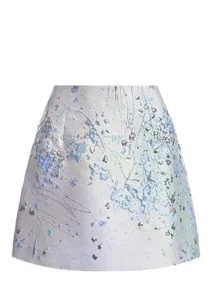 MIA PECULIAR Brocade Mini Skirt - Grey