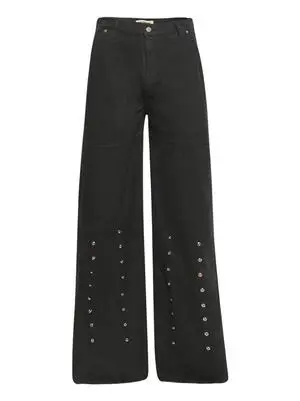 ASTRUM Rivet Wide-leg Pants - Gray