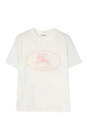 Burberry Knight Stamp Cotton T-Shirt Neutrals