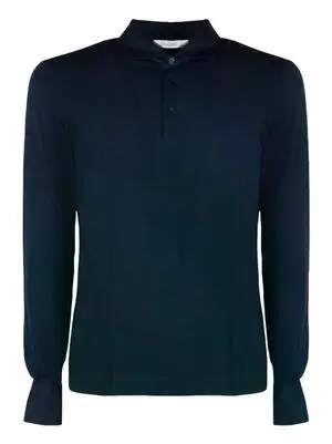CRUCIANI Long-sleeve Polo Shirt - Blue