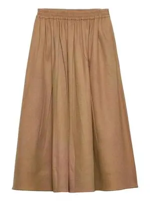 Prada Prada Camel-Hair Circle Midi Skirt Neutrals