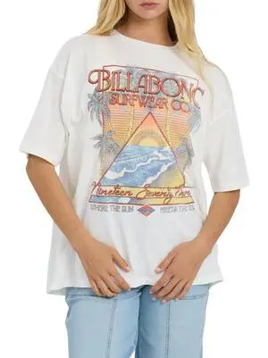 BILLABONG Oversized Cotton Graphic T-shirt - Salt Crystal