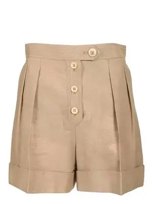 Valentino Garavani Cuffed Pleated Shorts - Neutrals