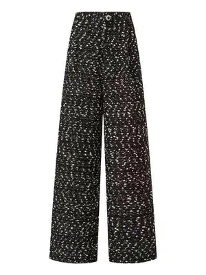 EDWARD ACHOUR PARIS Patterned Wide-leg Trousers - Black