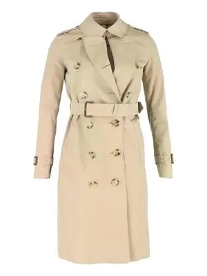 Burberry Chelsea Double-Breasted Trench Coat Neutrals