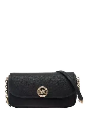 Michael Kors Logo Plaque Shoulder Bag - Black