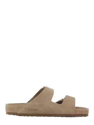 BIRKENSTOCK Arizona Buckled Suede Sandals - Neutrals