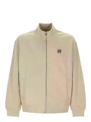 Maison Kitsuné Fox Patch Zip-up Sweater - Neutrals