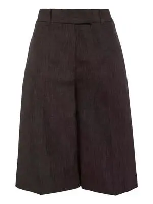 MSGM Tailored Wide-leg Shorts - Brown
