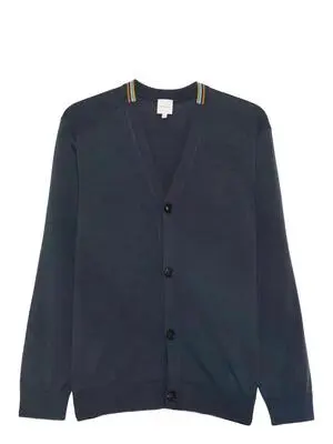 Paul Smith Signature Stripe V-neck Cardigan - Blue