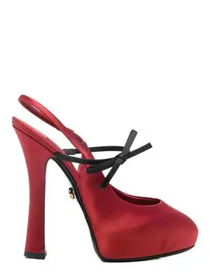 Dolce & Gabbana Bow-detail Slingback Heeled Pumps - Red