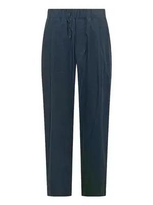 A PAPER KID Logo-patch Trousers - Blue