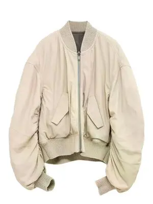 Rick Owens Ribbed Bomber Jacket - Neutrals