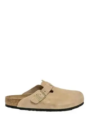 BIRKENSTOCK Boston Buckle Suede Sandals - Neutrals