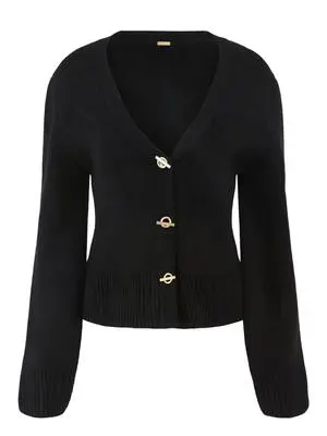 Cult Gaia Jos V-neck Button Cardigan - Black