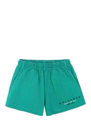 SPORTY & RICH Spellout-embroidered Shorts - Green