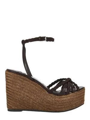 JIMMY CHOO Dree 100 Platform Wedge Sandals - Chocolate & Coffee