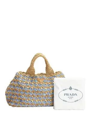 FWRD RENEW Prada Raffia Tote - Blue