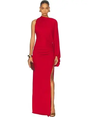 Andamane Selene One Shoulder Maxi Dress - Scarlet