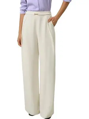 LILYSILK Wide-Leg Silk Crepe Trousers