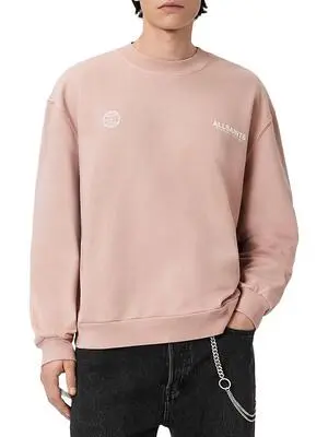 ALLSAINTS Emblem Crewneck Sweatshirt - Sunbaked Pink