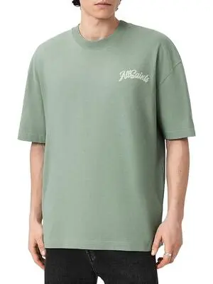 ALLSAINTS Odyssey Crewneck Logo T-shirt - Spring Green